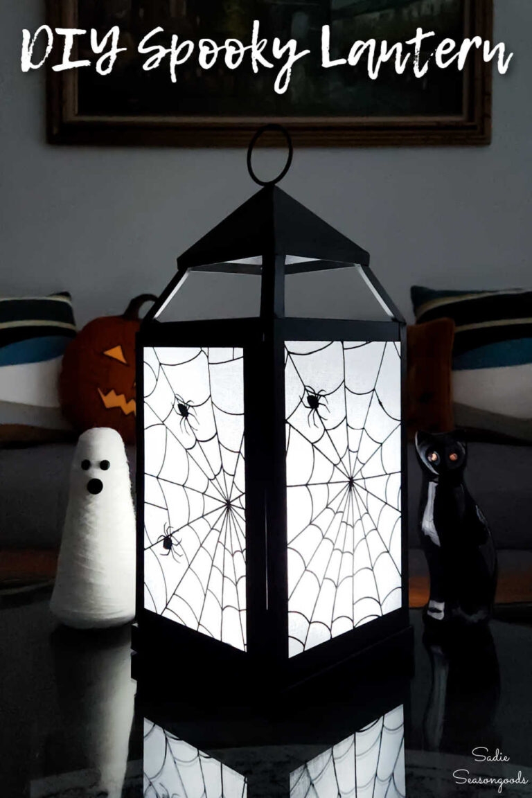 Making a Spooky Lantern and Spider Web Decor for Halloween