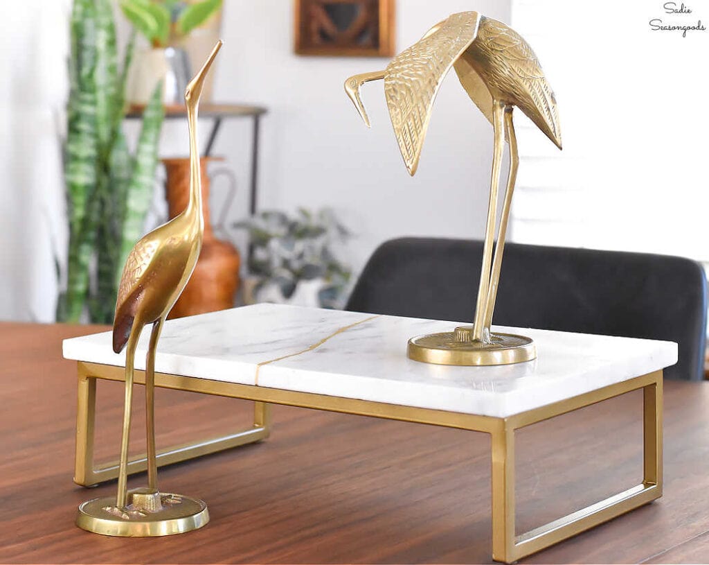 Kintsugi-Style Repair on a Cracked Marble Tray