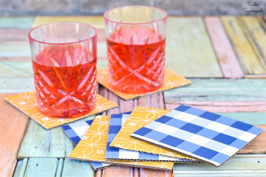 Cutting Decorative Cardboard Boxes into Cardboard Coasters