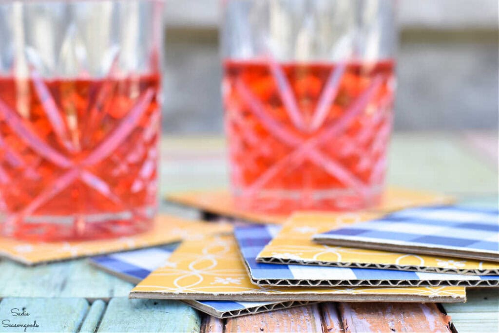 Cutting Decorative Cardboard Boxes into Cardboard Coasters