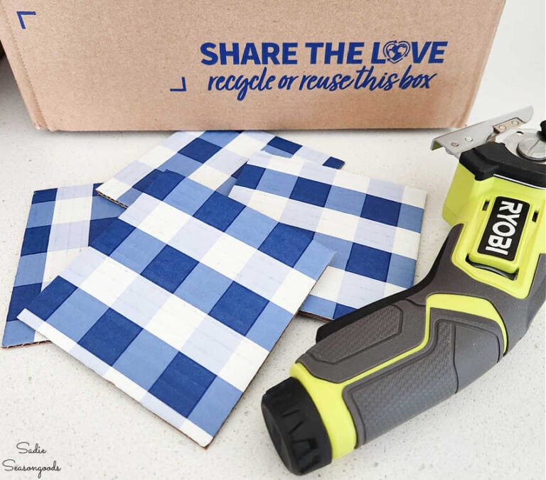 Cutting Decorative Cardboard Boxes into Cardboard Coasters