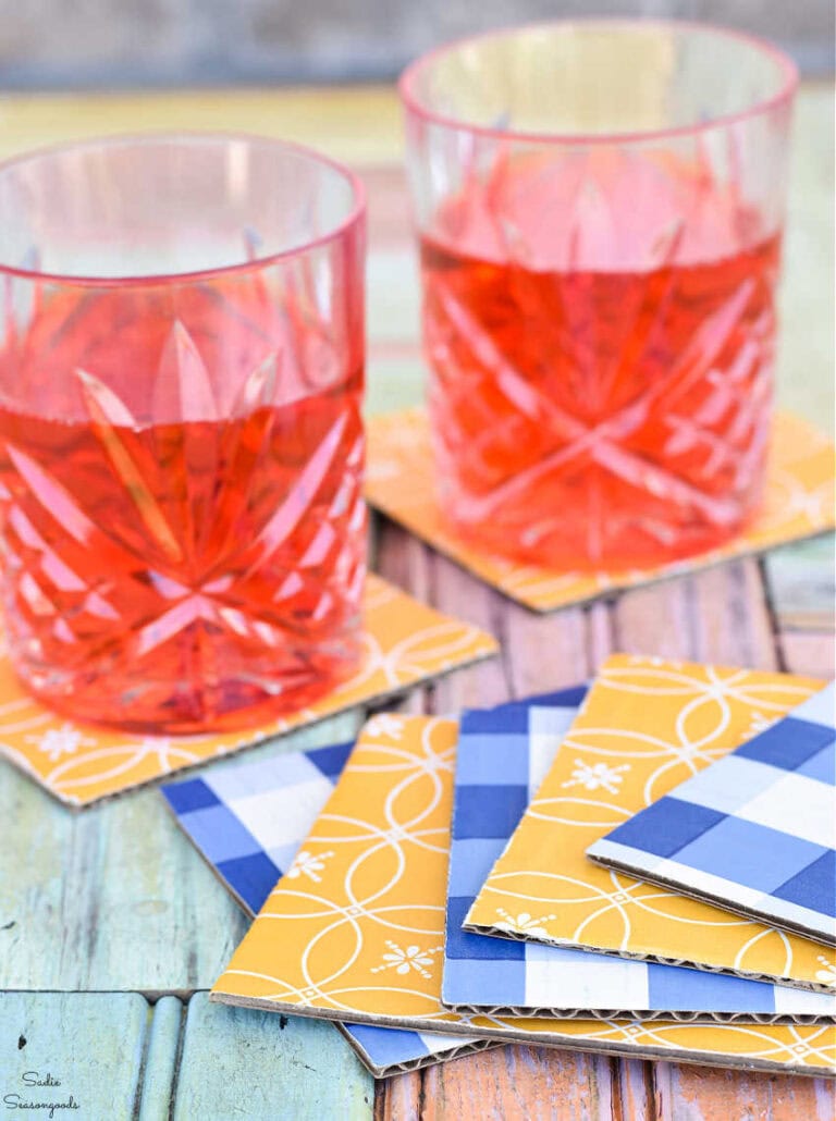 Cutting Decorative Cardboard Boxes into Cardboard Coasters